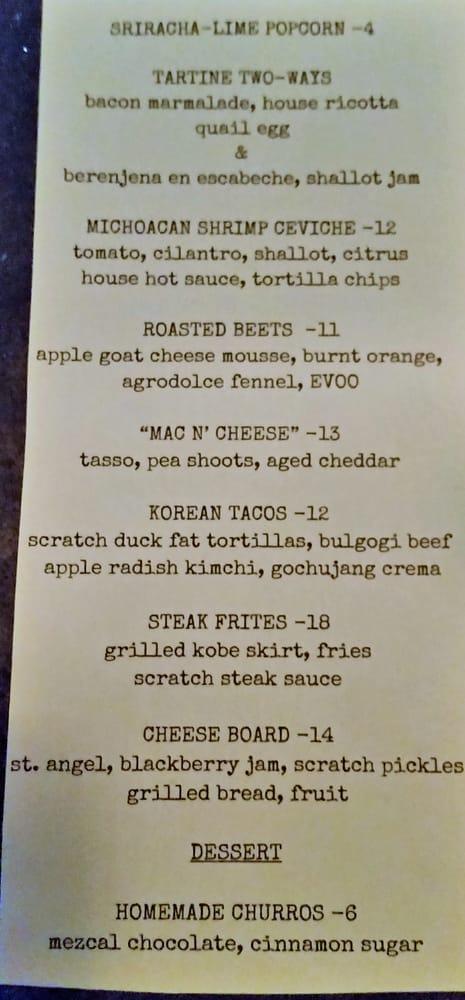 Menu at Hamlet & Ghost pub & bar, Saratoga Springs