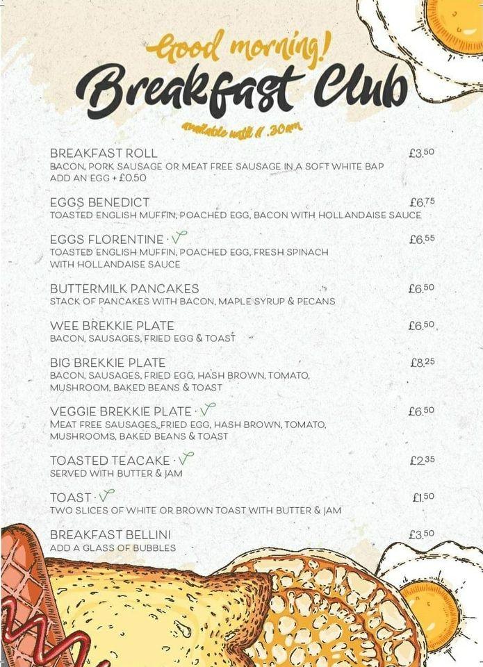 Menu at Scribbles pizzeria, Elgin