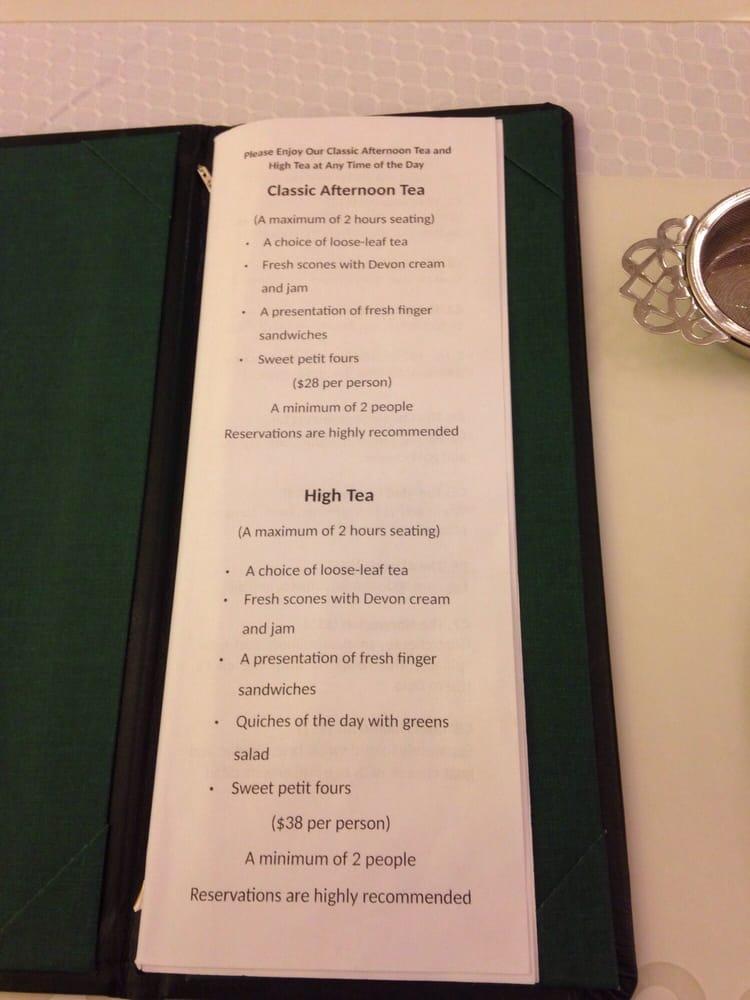 Menu at After Queen Tea Shop cafe, Richmond Hill