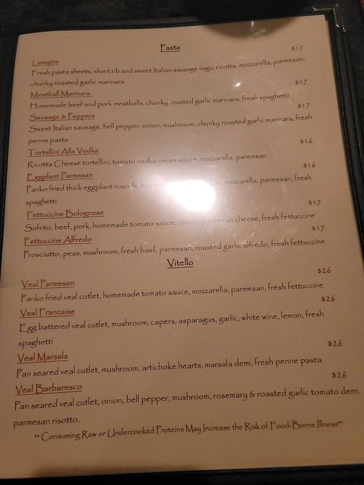 Menu at Mangia Qui Italian Bistro restaurant, Virginia Beach