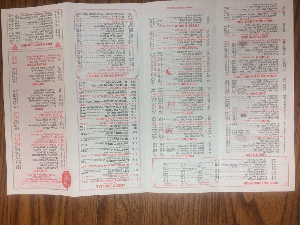Menu at Quality Chef restaurant, Belleville