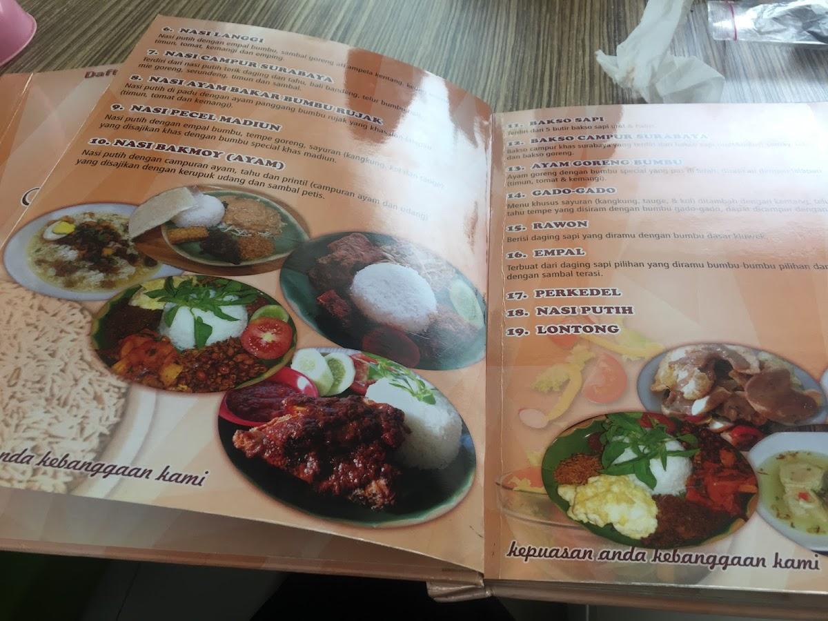 Menu at Soto Lamongan Kedoya restaurant, West Jakarta, Jl. Kedoya Raya ...