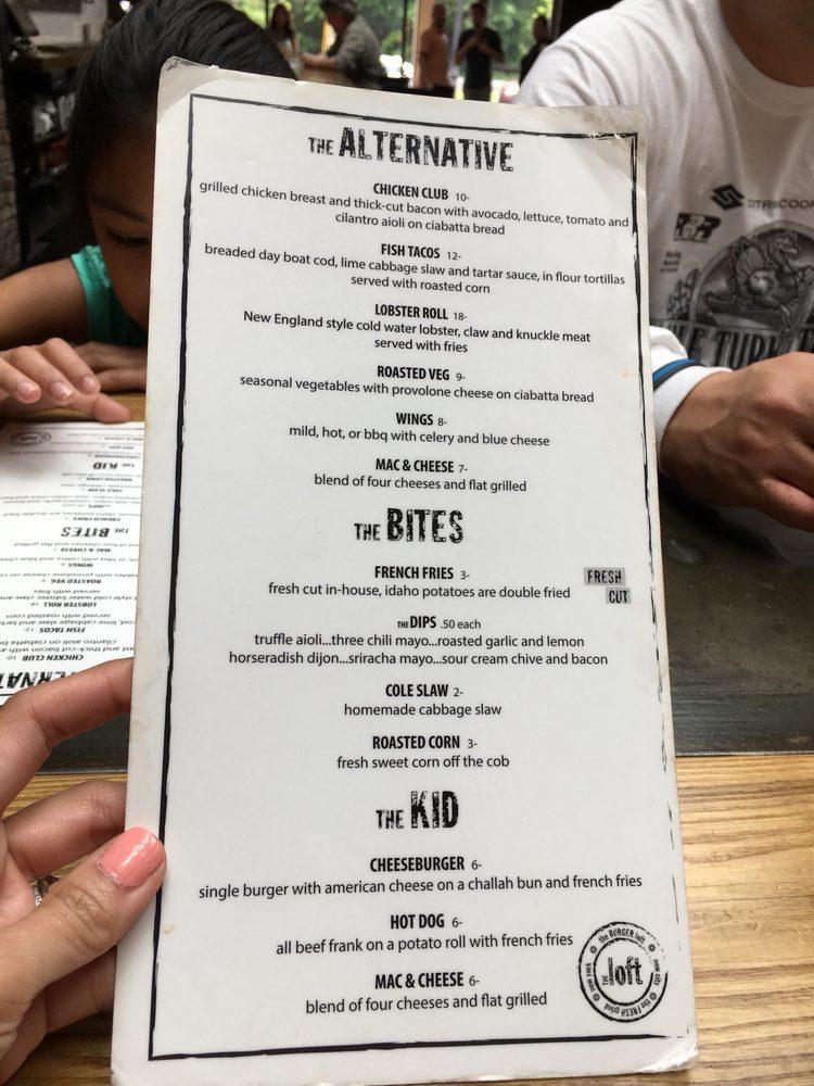 Carta del pub y bar The BURGER Loft, New City