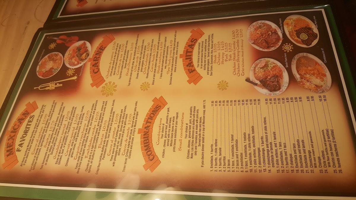 Menu at Guadalajara Grill restaurant, Jefferson