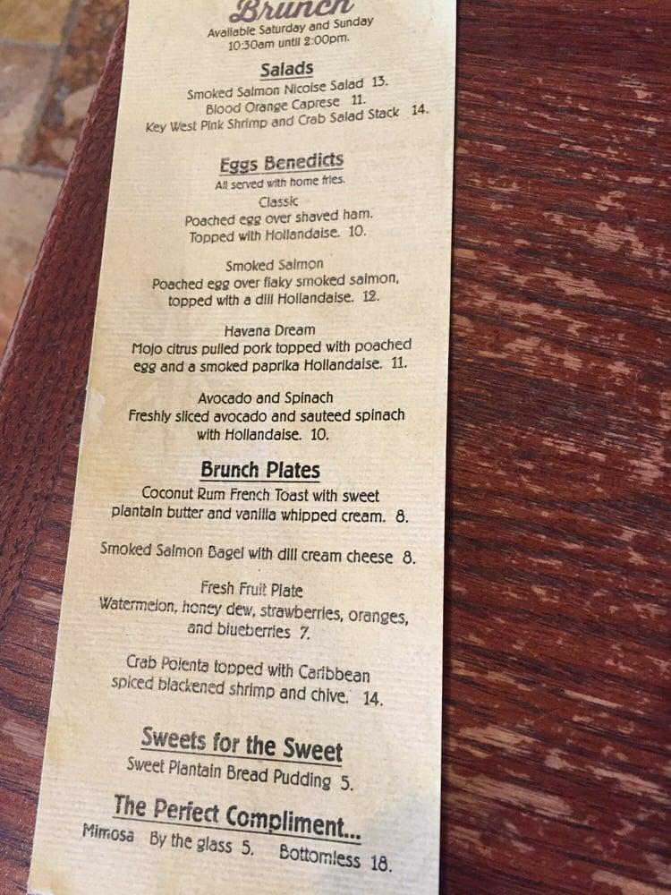 Menu at Hemingway's Tavern restaurant, Melbourne, W Hibiscus Blvd # 115