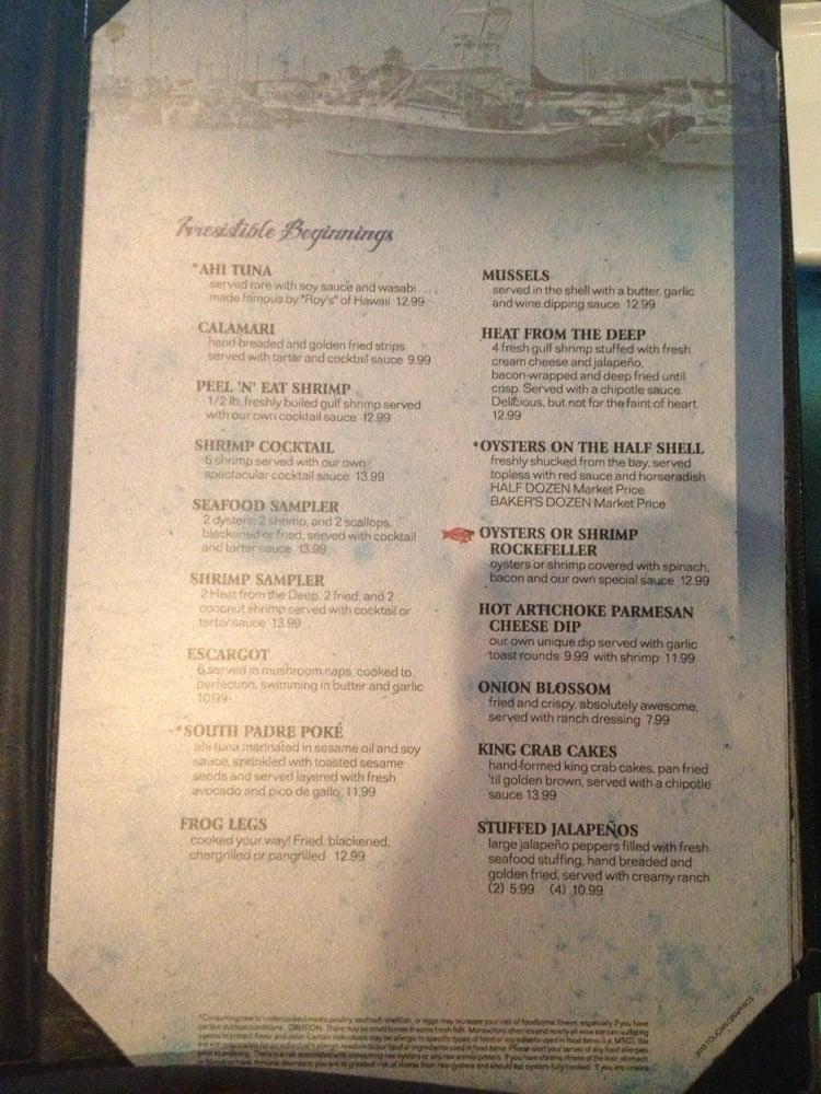 Menu at Sea Ranch Restaurant, South Padre Island, 33330 State Park Rd ...