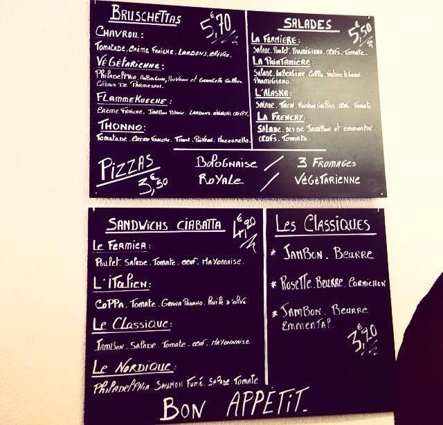 Menu at Les Bagels D'Agnès restaurant, Beaune