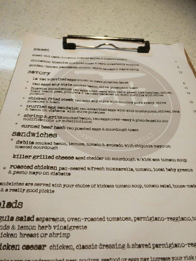 Menu at eat. restaurant, Las Vegas