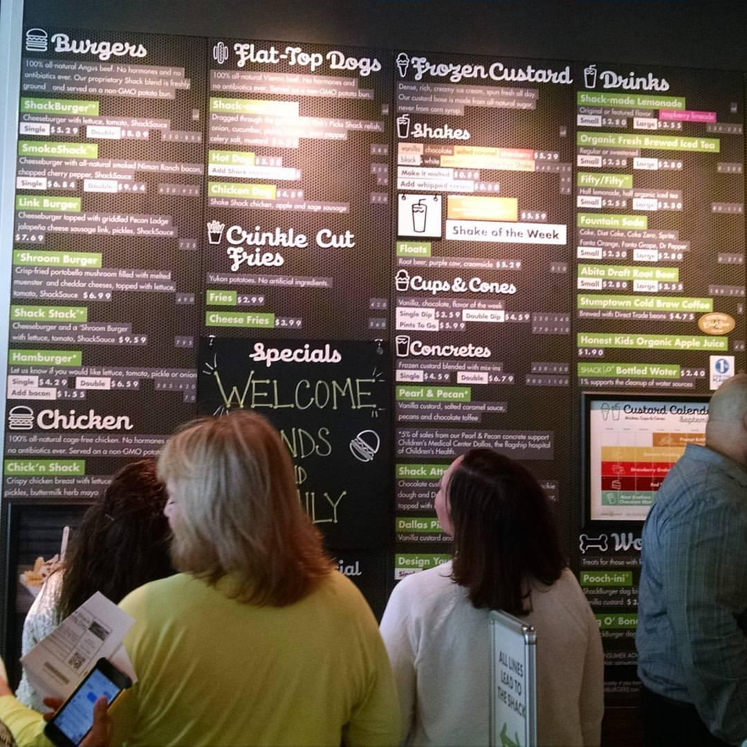 Menu at Shake Shack Dallas, Uptown restaurant, Dallas, N Pearl St