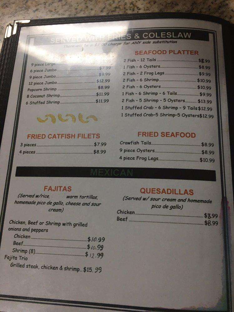 Menu at Texas Cajun Cafe, Big Spring