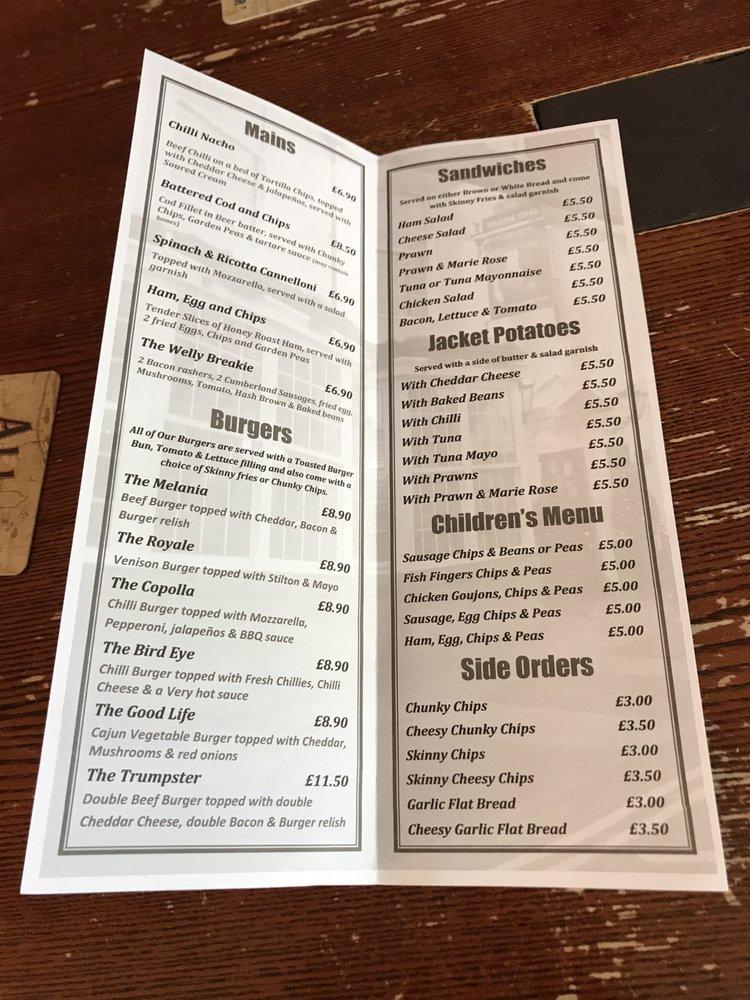 Menu at The Wellington Pub and Bed & Breakfast, Seaford