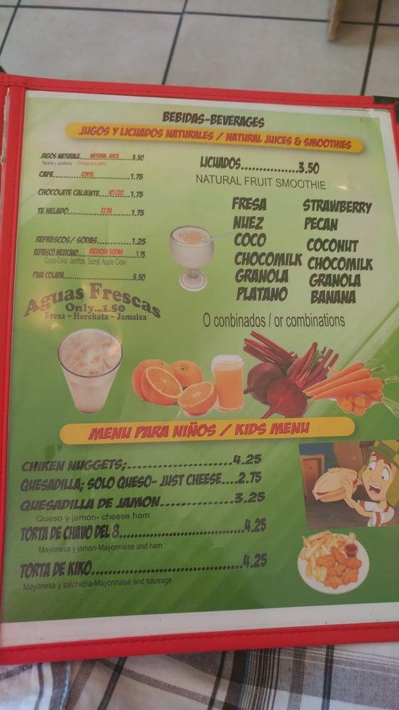 Menu at La Tortuga Loca restaurant, Wenatchee