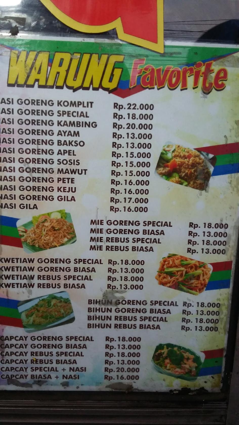 Menu at NASGOR FAVOURITE restaurant, Cikeruh