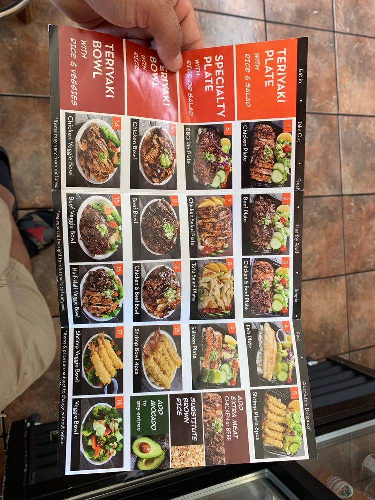 Menu at A N B Teriyaki fast food, La Puente
