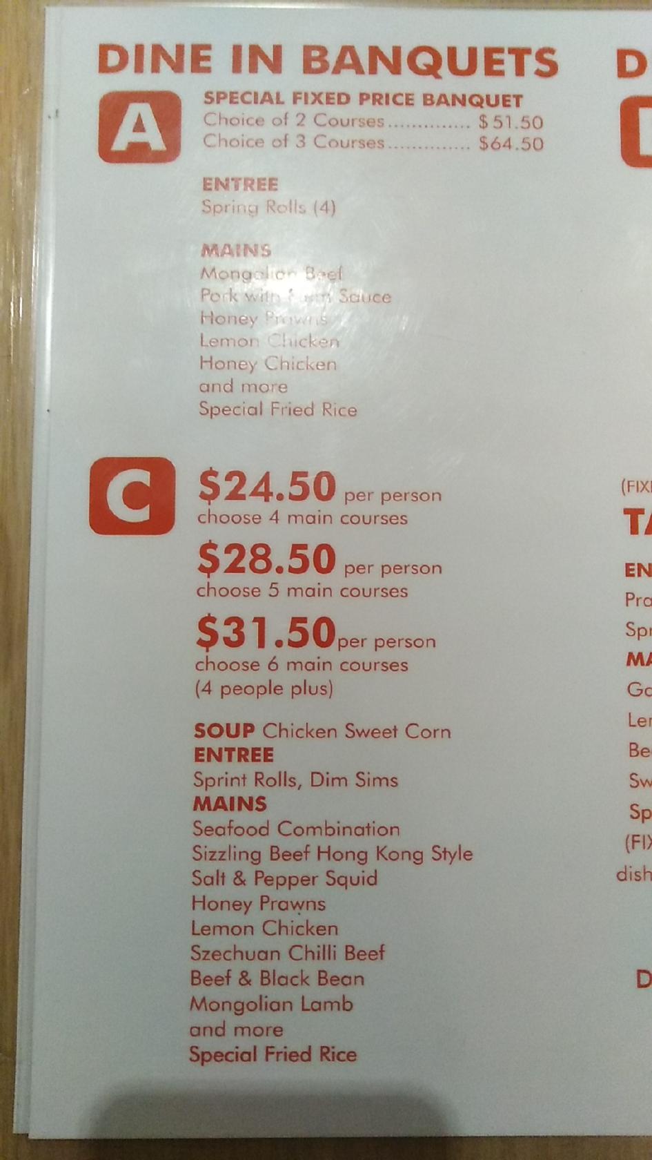 Menu at Lam Inn Chinese Restaurant, Whyalla Norrie