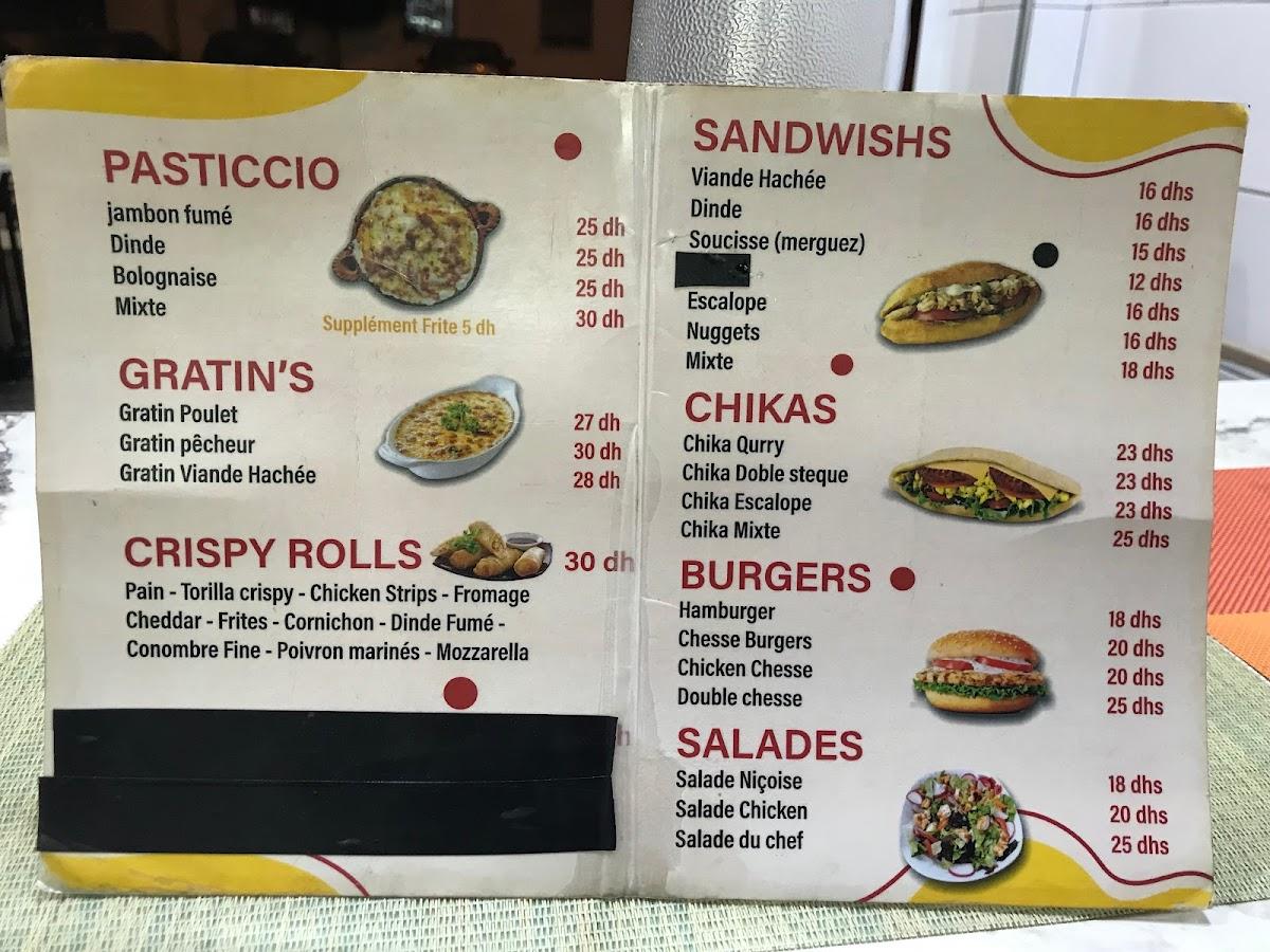 Menu au SNACK FATI DAILY restaurant, Agadir