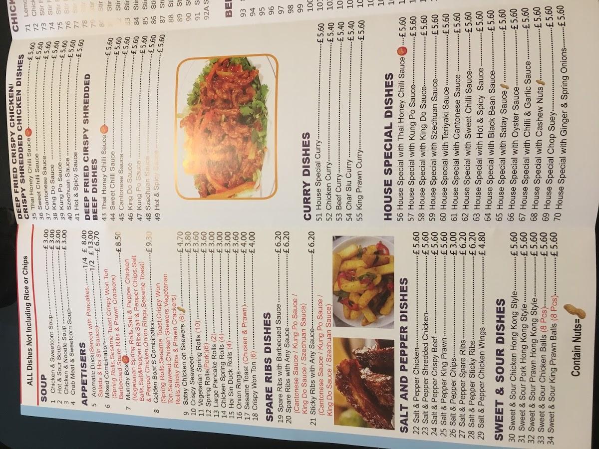 Menu at The Golden Boat Chinese Takeaway fast food, Penrith