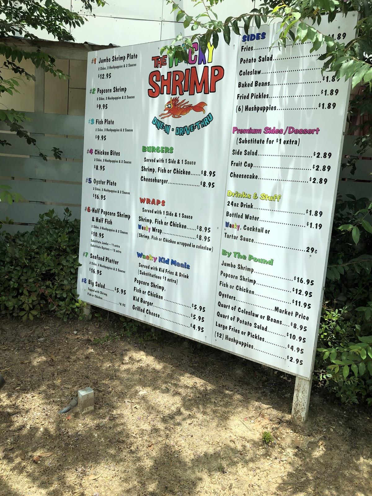 Menu at The Wacky Shrimp fast food, Daphne