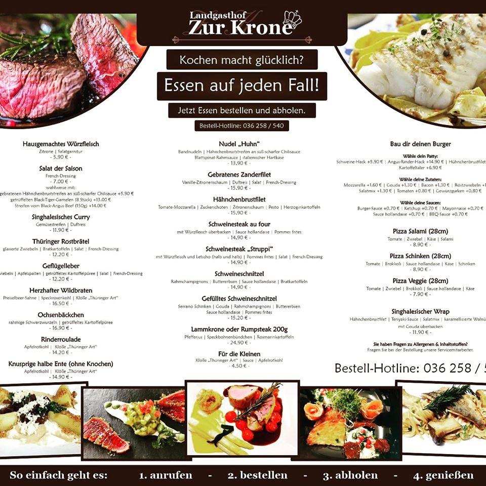 Menu at Zur Krone restaurant, Molschleben