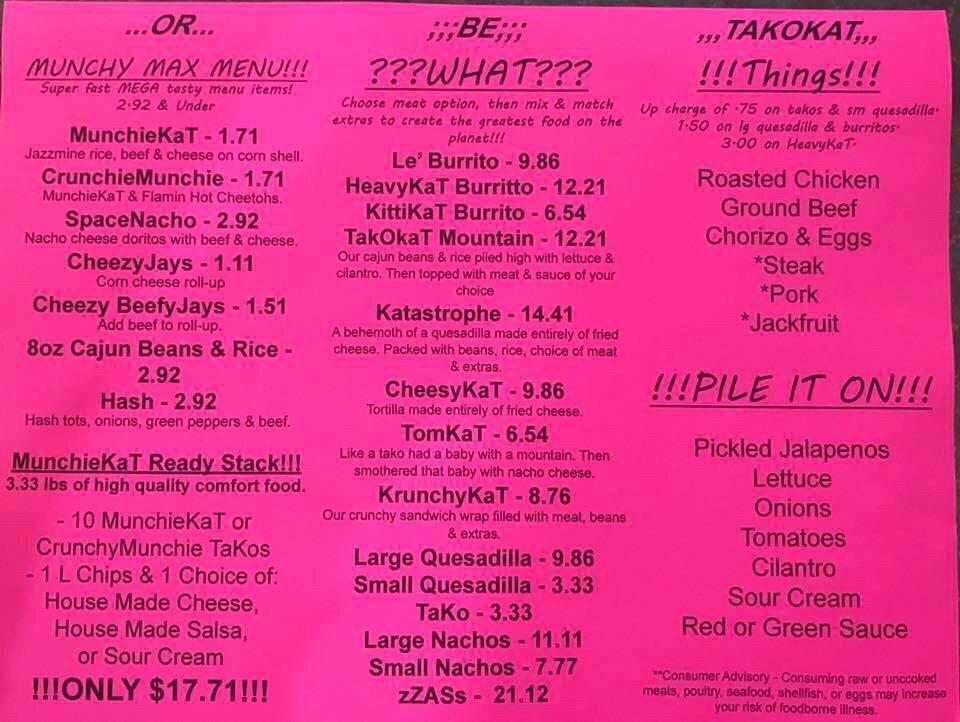 Menu at Bigfoot Burrito restaurant, Paw Paw, 105 N Paw Paw St