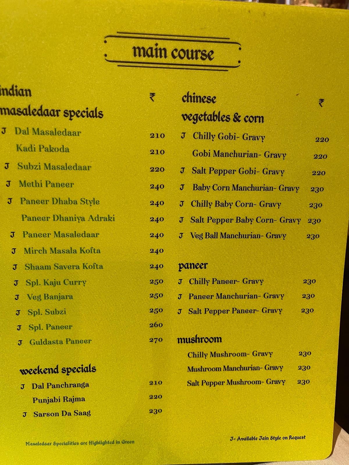 Menu at Masaledaar Desi Rasoi - Vizag, Visakhapatnam