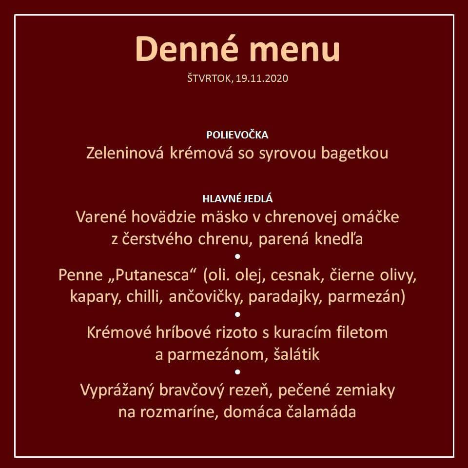 Menu at Reštaurácia Relax restaurant, Trnava