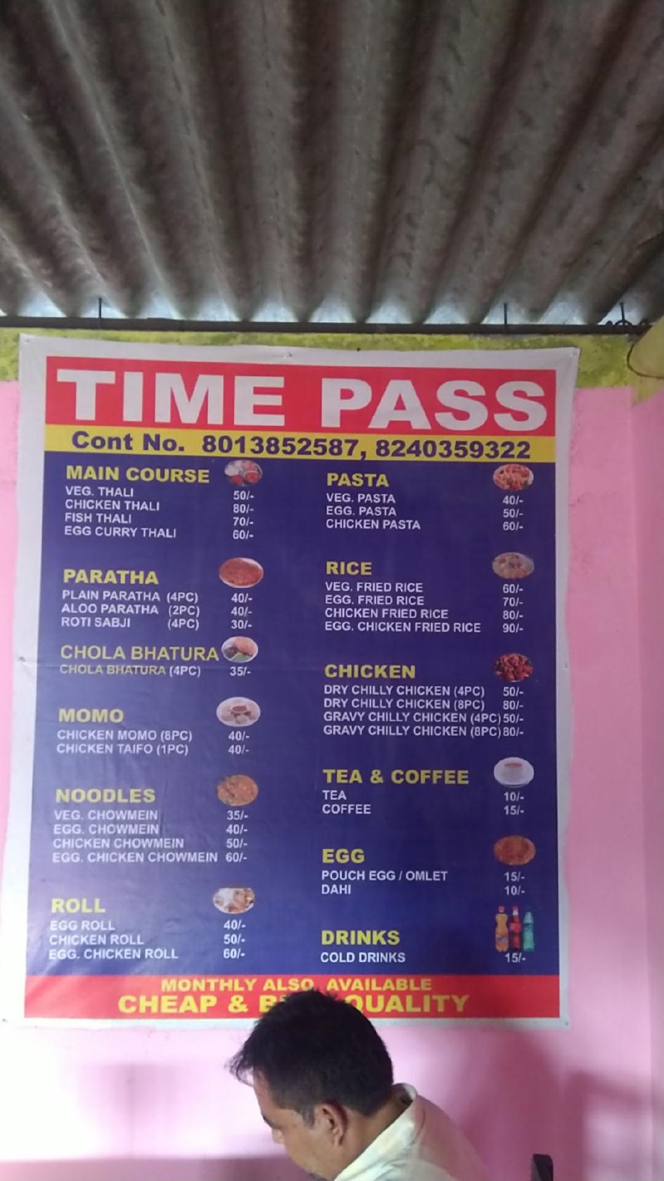 Menu at TIME PASS, Panchanai