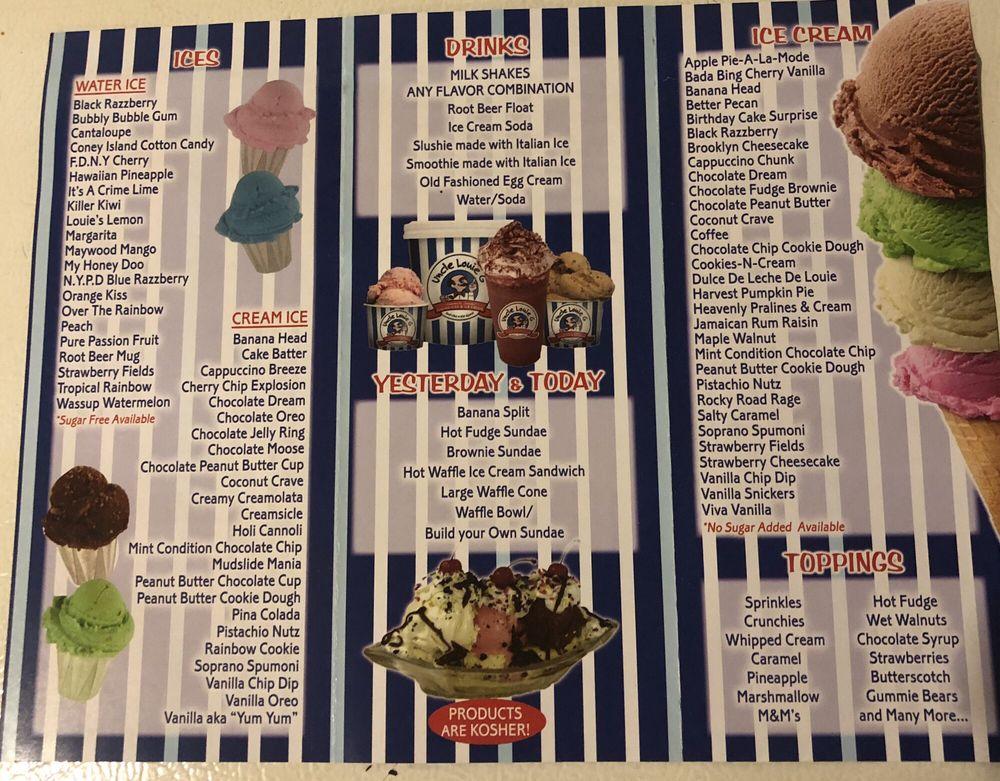 Menu at Uncle Louie G, Park Ridge