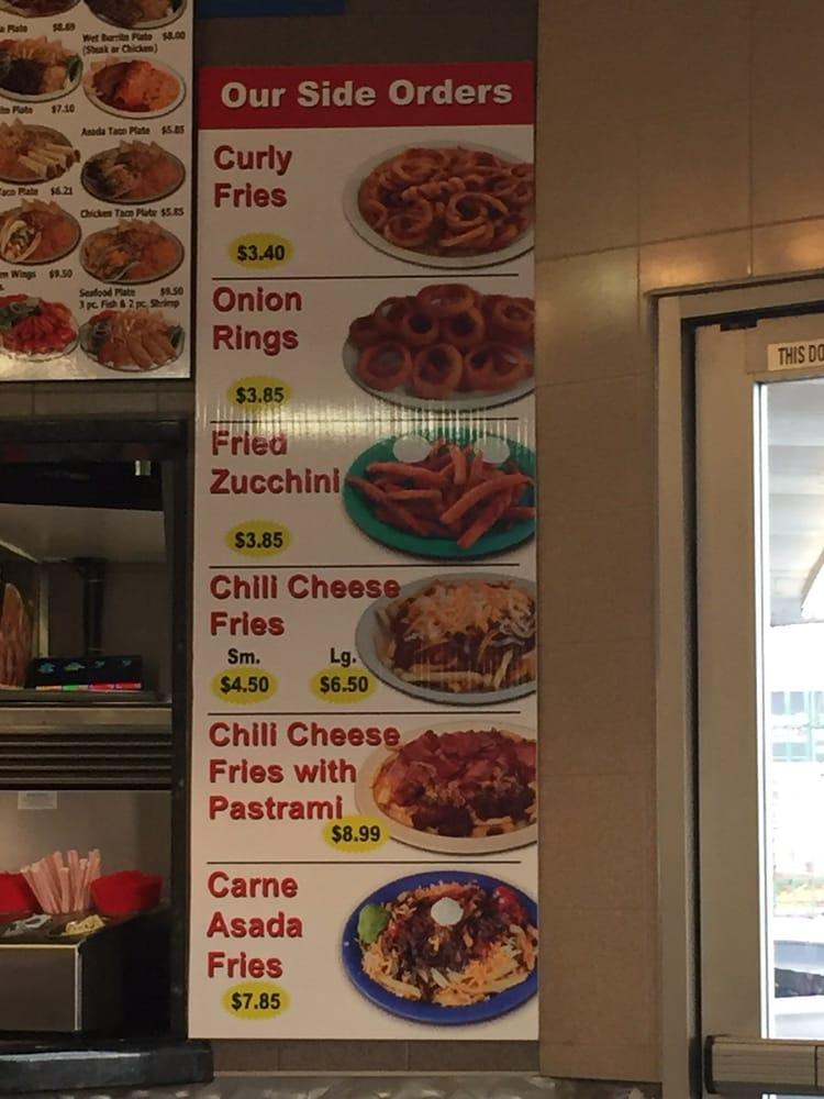 Menu at Tom's Junior Burger restaurant, Los Angeles, 953 W Florence Ave