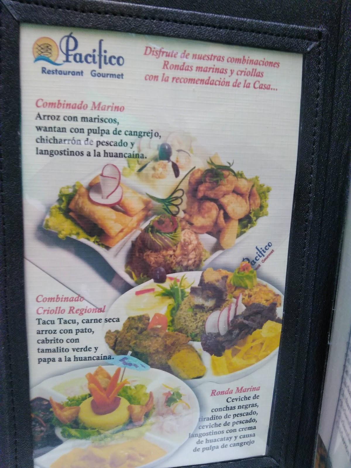 Menu at El Pacífico restaurant, Lambayeque