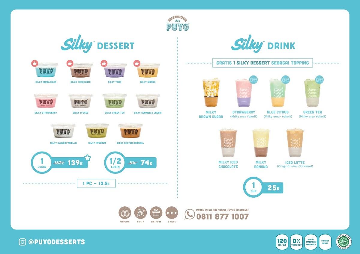 Menu at Puyo Silky Desserts, South Jakarta, Kalibata City Square Lt. LG