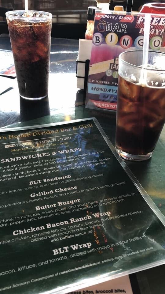 Menu at R & D House Divided pub & bar, Green Bay