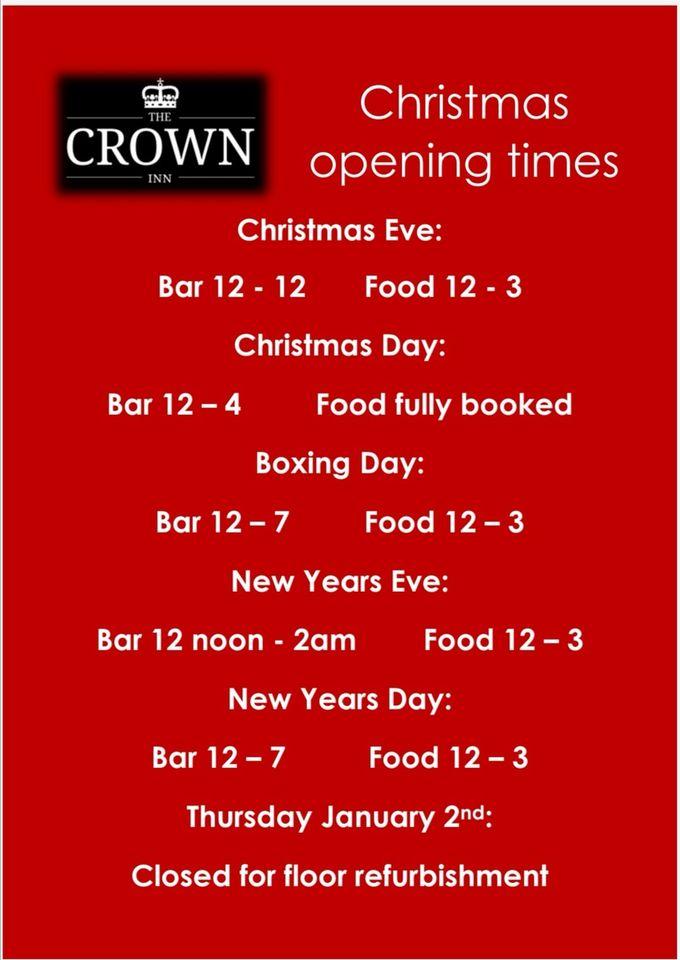 Menu at The Crown Inn Café and Public House Harbury, Ufton