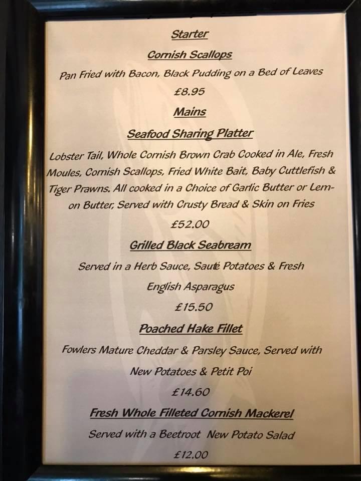 Menu at The Warwickshire Lad pub & bar, Tanworth in Arden