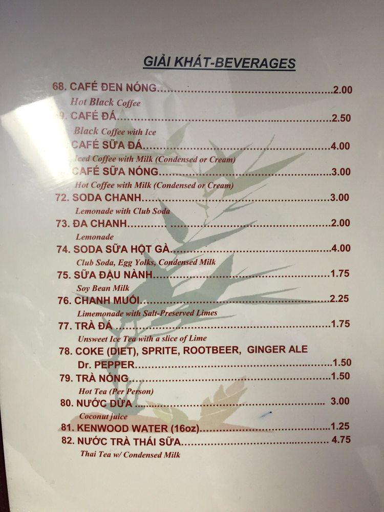 Menu at Dong Phuong Bakery & Restaurant, New Orleans