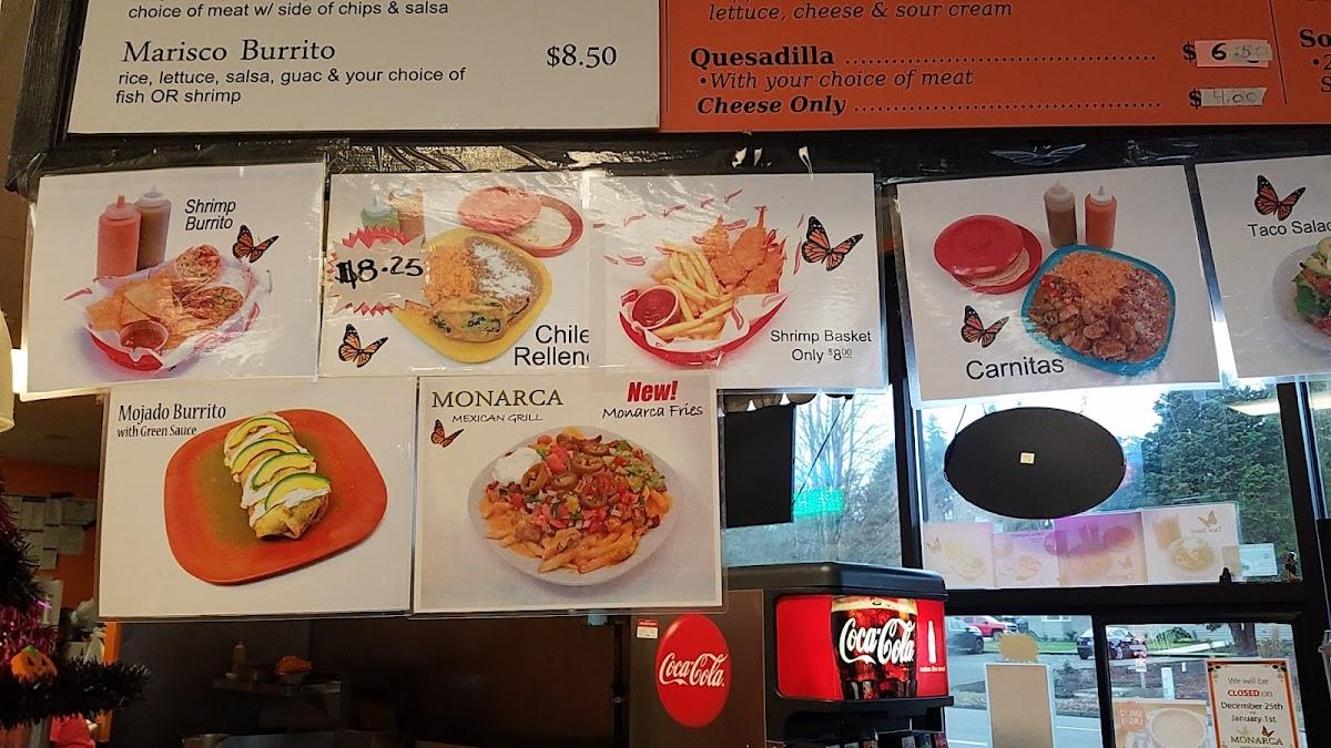 Menu at Monarca Mexican Grill restaurant, Salem