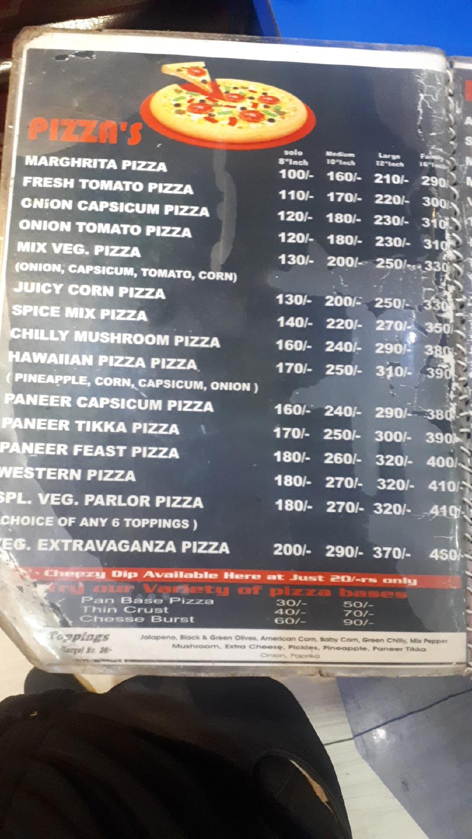 Menu at Veg Parlour The pizza experts, Goraya