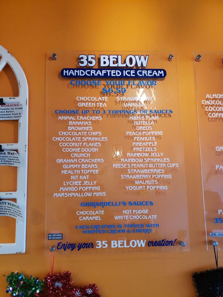 Menu at 35 Below pub & bar, Wesley Chapel