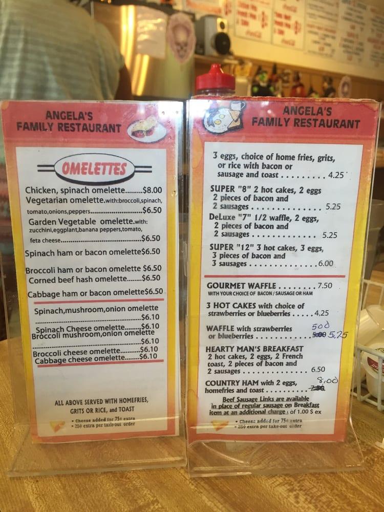 Menu at Angela's Family Restaurant, Cleveland