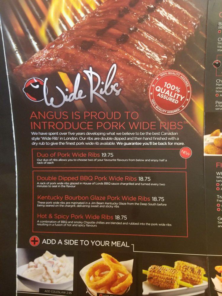 Menu at Angus Steakhouse Leicester Square, London, 20 Cranbourn St