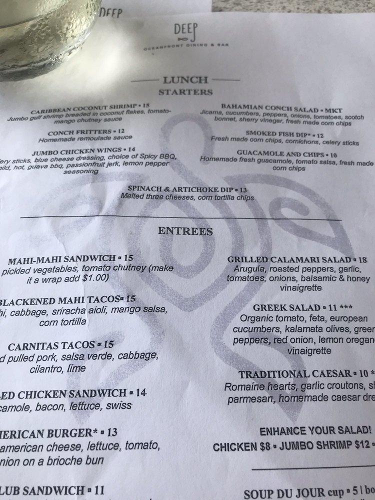 Menu at Beachcomber Resort and Villas restaurant, Pompano Beach