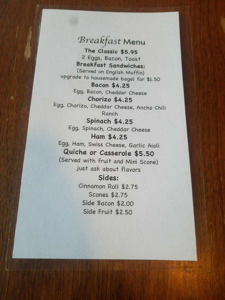 Menu at Friendly Fox cafe, Fort Wayne