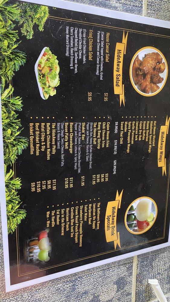 Menu at HideAway Bar & Lounge, Charlotte