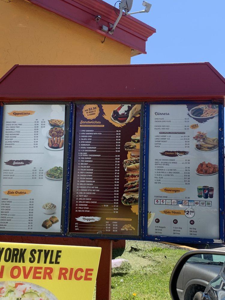 Menu at King Gyros restaurant, Indianapolis, S East St