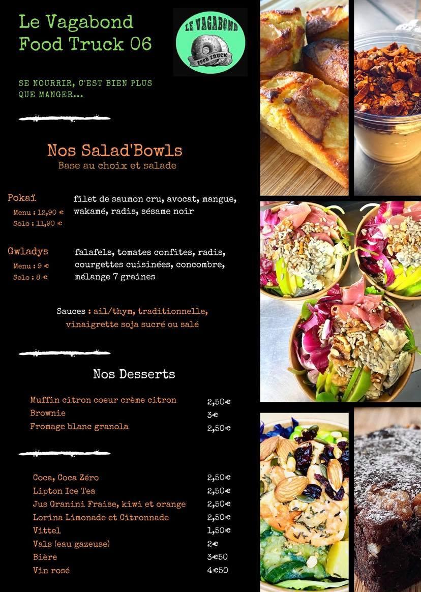 Menu at Le Vagabond Food Truck 06 restaurant, Peymeinade
