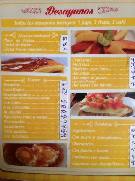 Menu at Queretaro Rico restaurant, Santiago de Querétaro, Hidalgo 184