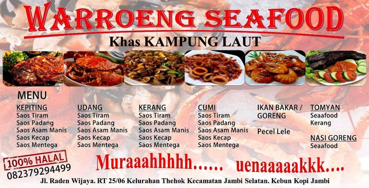 Menu at WARROENG SEAFOOD KHAS KAMPUNG LAUT restaurant, Jambi