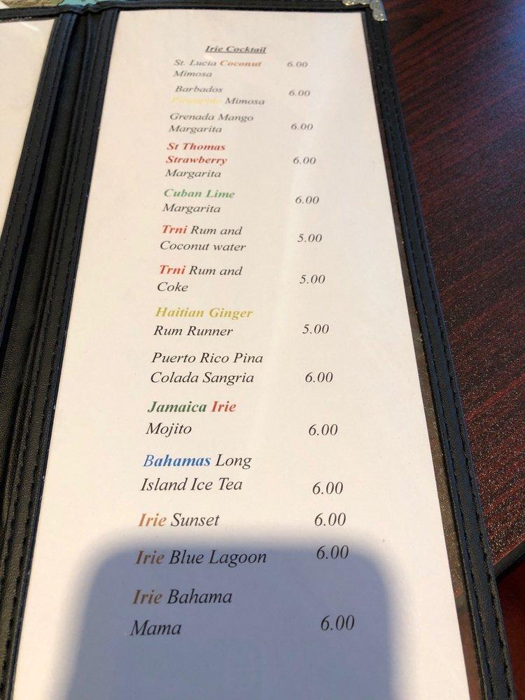 Menu at Irie Diner Caribbean Restaurant, Orange Park
