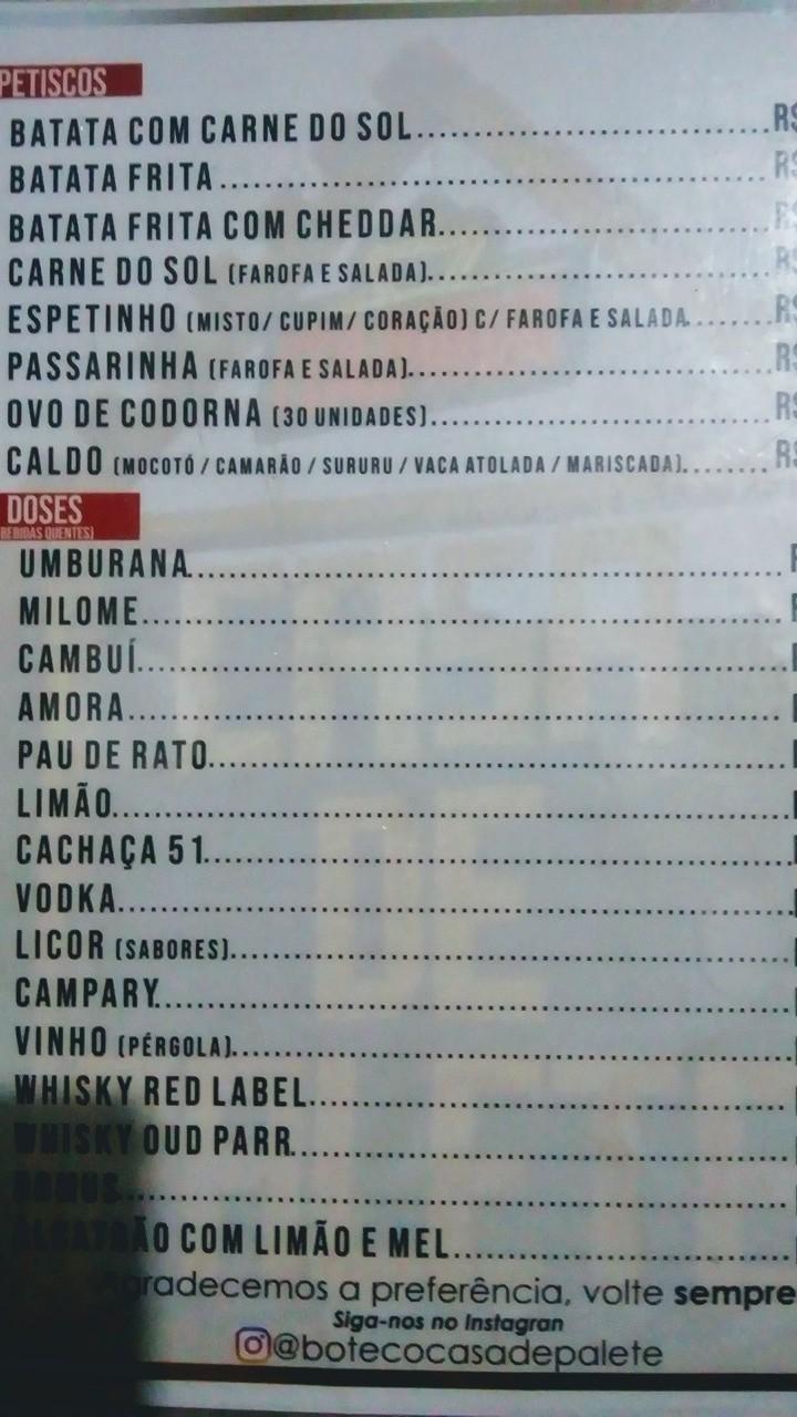 Menu em Boteco Casa De Palete pub & Bar, Camaçari
