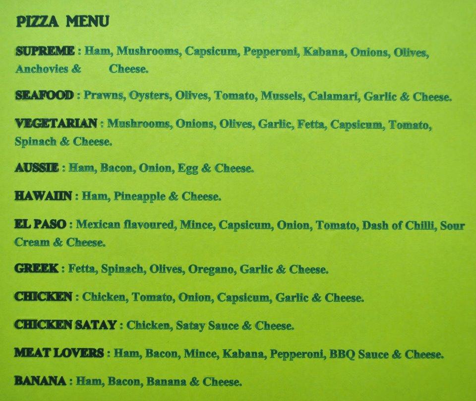 Menu at Mullumbimby Pizza & Pasta Takeaway Buon Appetito pizzeria ...